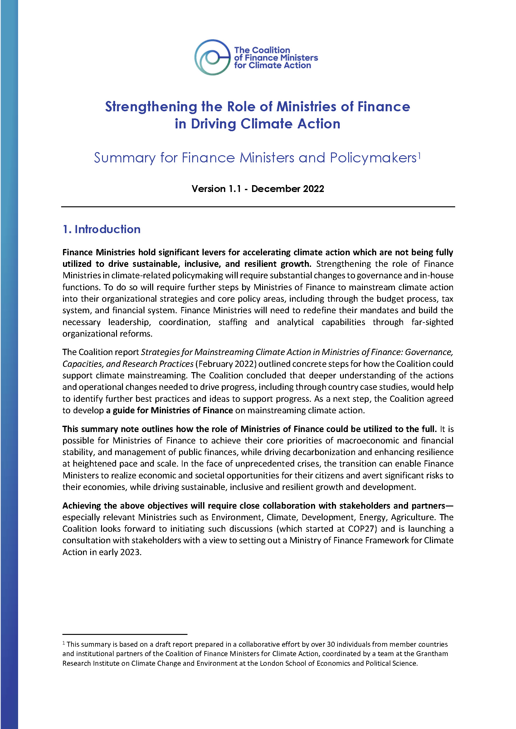 Coalition of Finance Ministers for Climate Action - Grantham Research ...